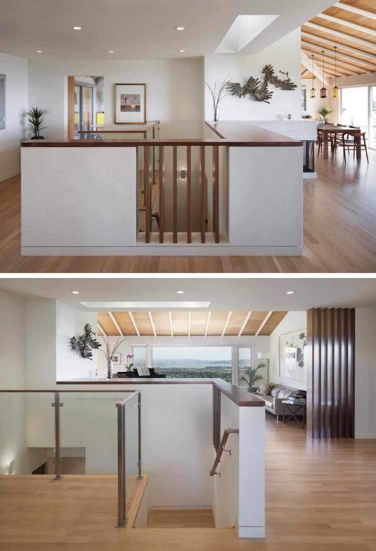 17 Elegant Designs of Half Wall Stair Railing to Provide Extra ...